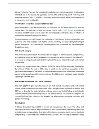 The Key Components of a Successful Clinical Evaluation Report under MDR ...