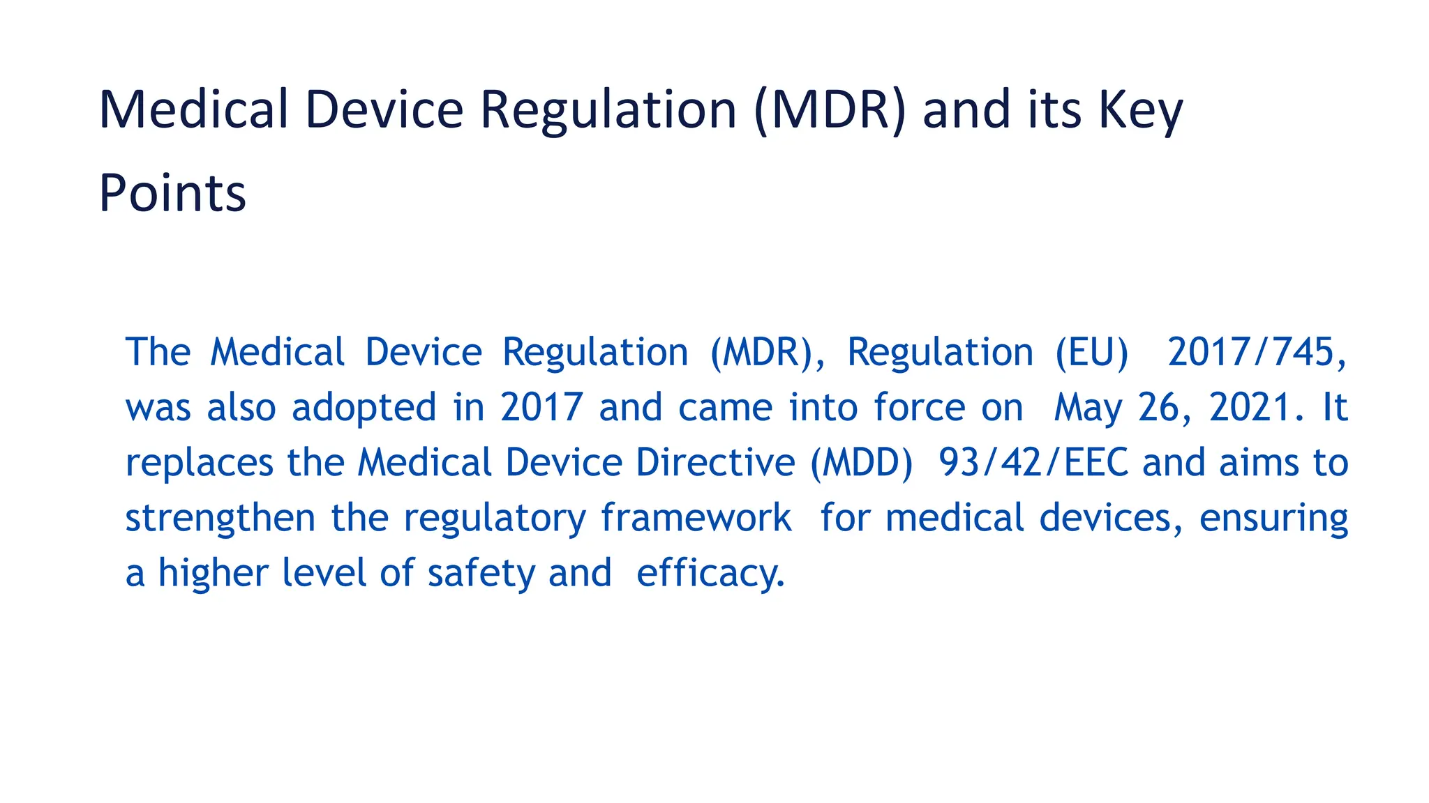The key differences between the MDR and IVDR in the EU | PPTX