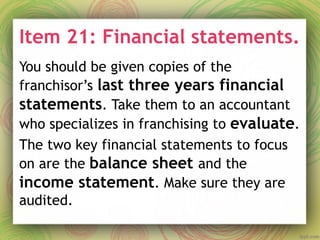 The KEY items in the FDD (Franchise Disclosure Document) | PDF