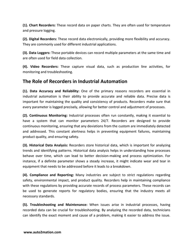 The Key Role of Recorders in Industrial Automation.pdf
