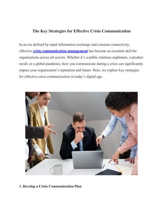The Key Strategies for Effective Crisis Communication | PDF