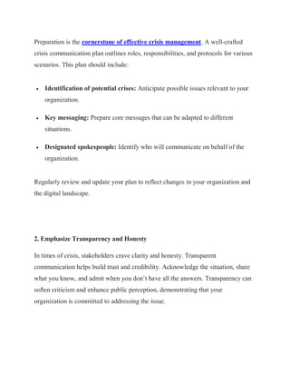 The Key Strategies for Effective Crisis Communication | PDF