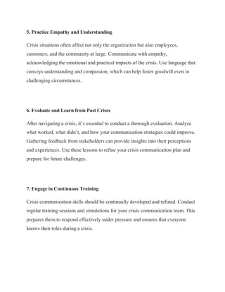 The Key Strategies for Effective Crisis Communication | PDF