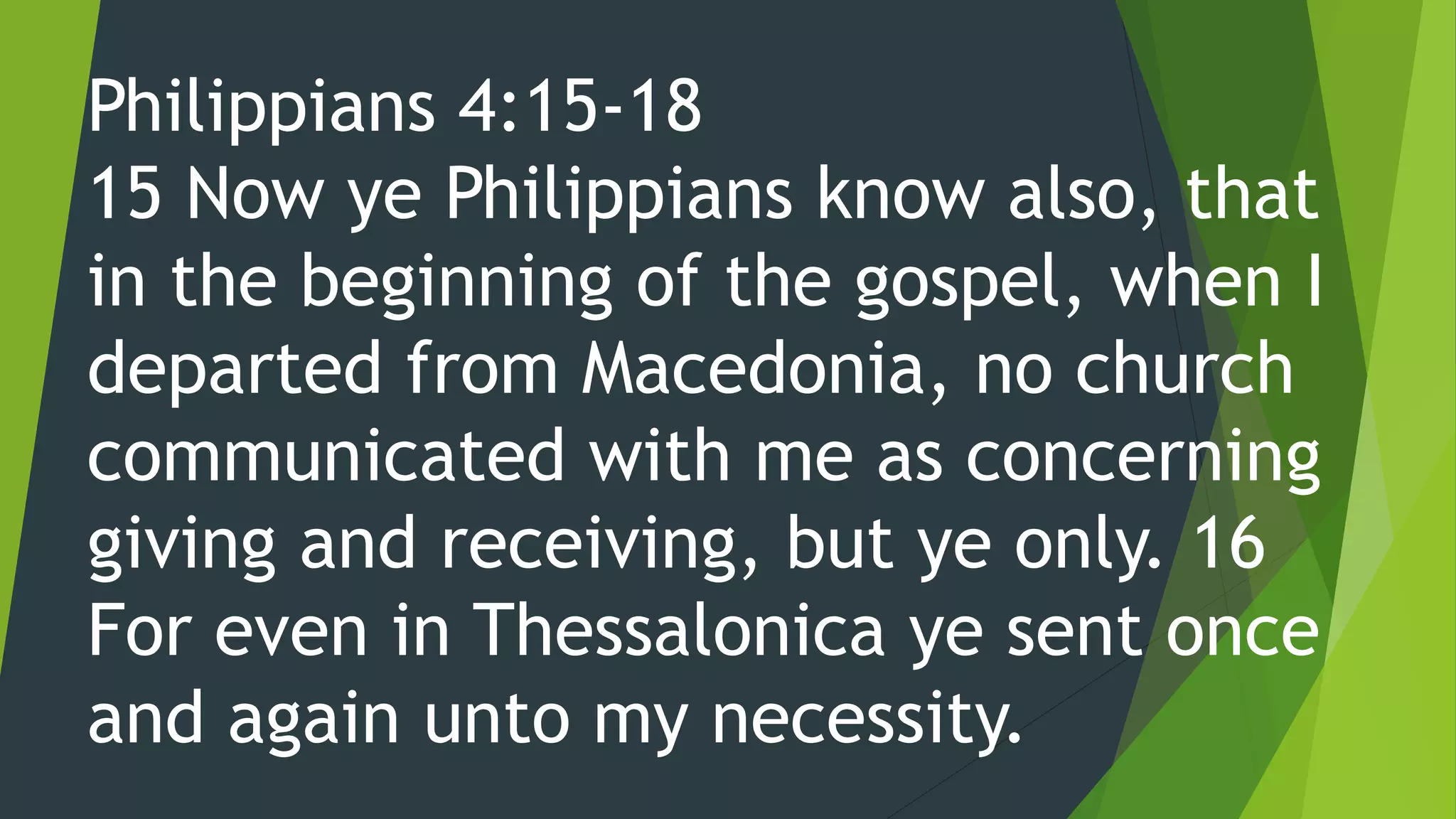 The Key to Contentment - GIVE GENEROUSLY FROM GOD'S PROVISION.pptx