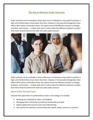 The Key to Effective Public Outreach Service | PDF