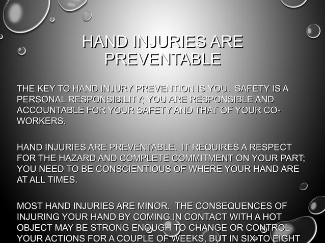 The key to hand injury prevention | PPT