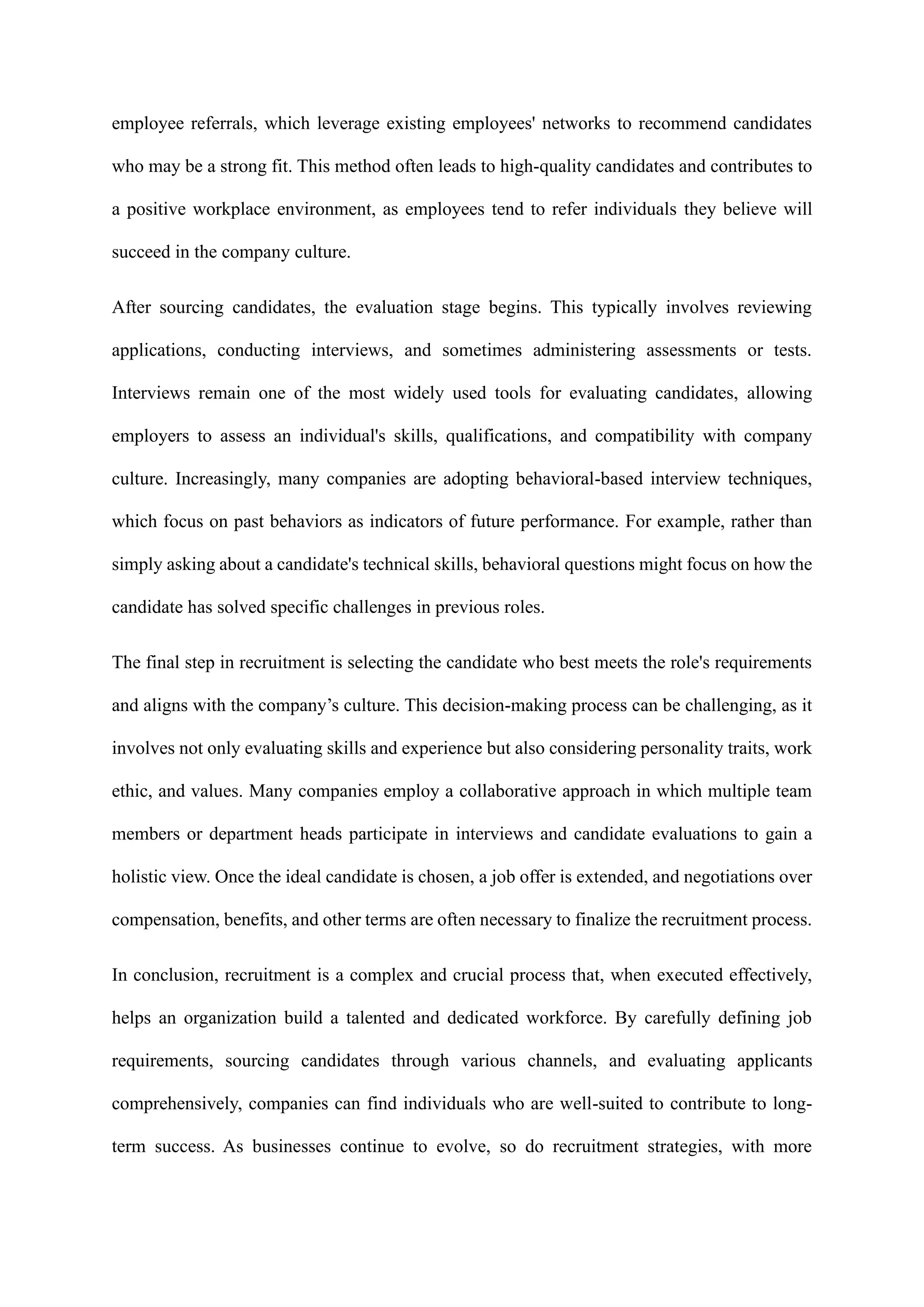 Recruitment: The Key to Organizational Success | PDF