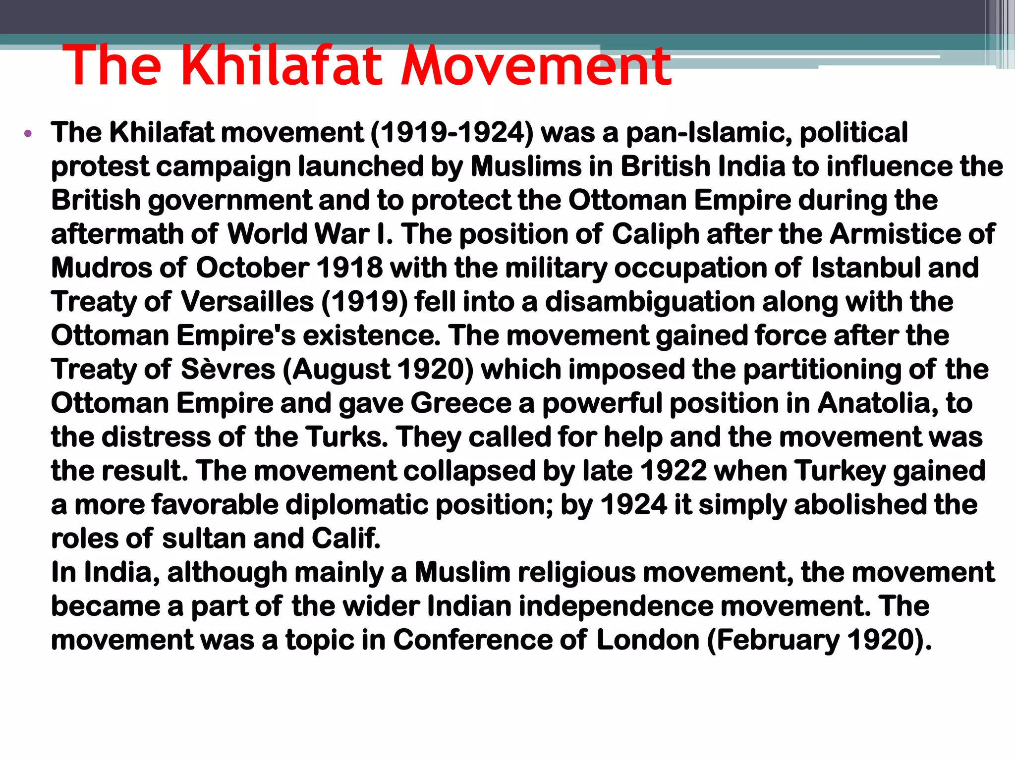 The khilafat movement | PPTX