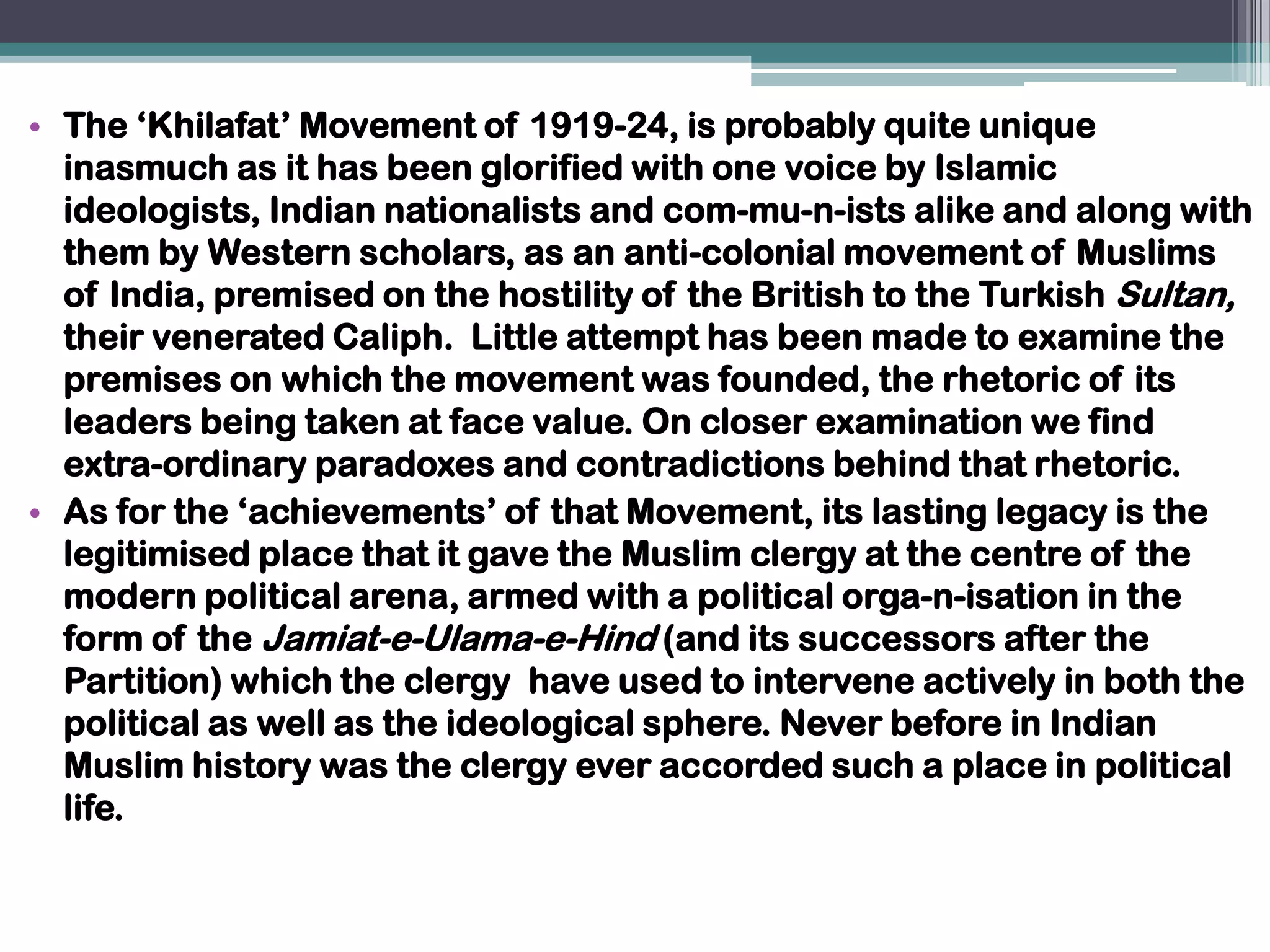 The khilafat movement | PPTX