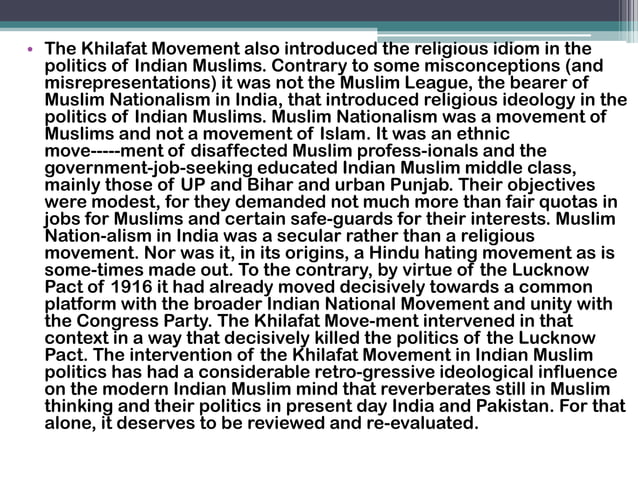 The khilafat movement | PPTX