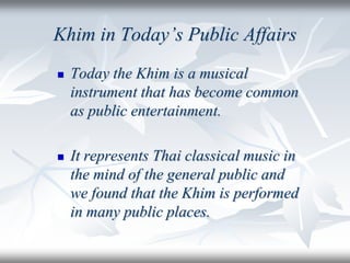 The Khim in Thai Culture | PPT