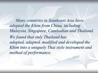 The Khim in Thai Culture | PPT