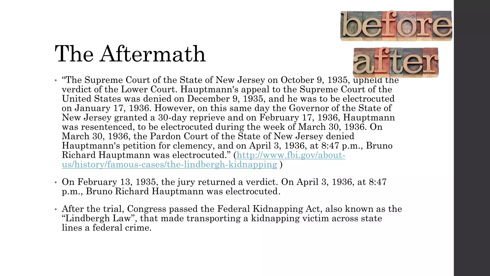 The Kidnapping of Charles Augustus Lindbergh,Jr. | PPSX