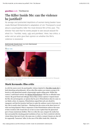 The killer inside me can the violence be justified | PDF