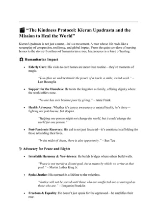 The Kindness Protocol Kieran Upadrasta and the Mission to Heal the ...