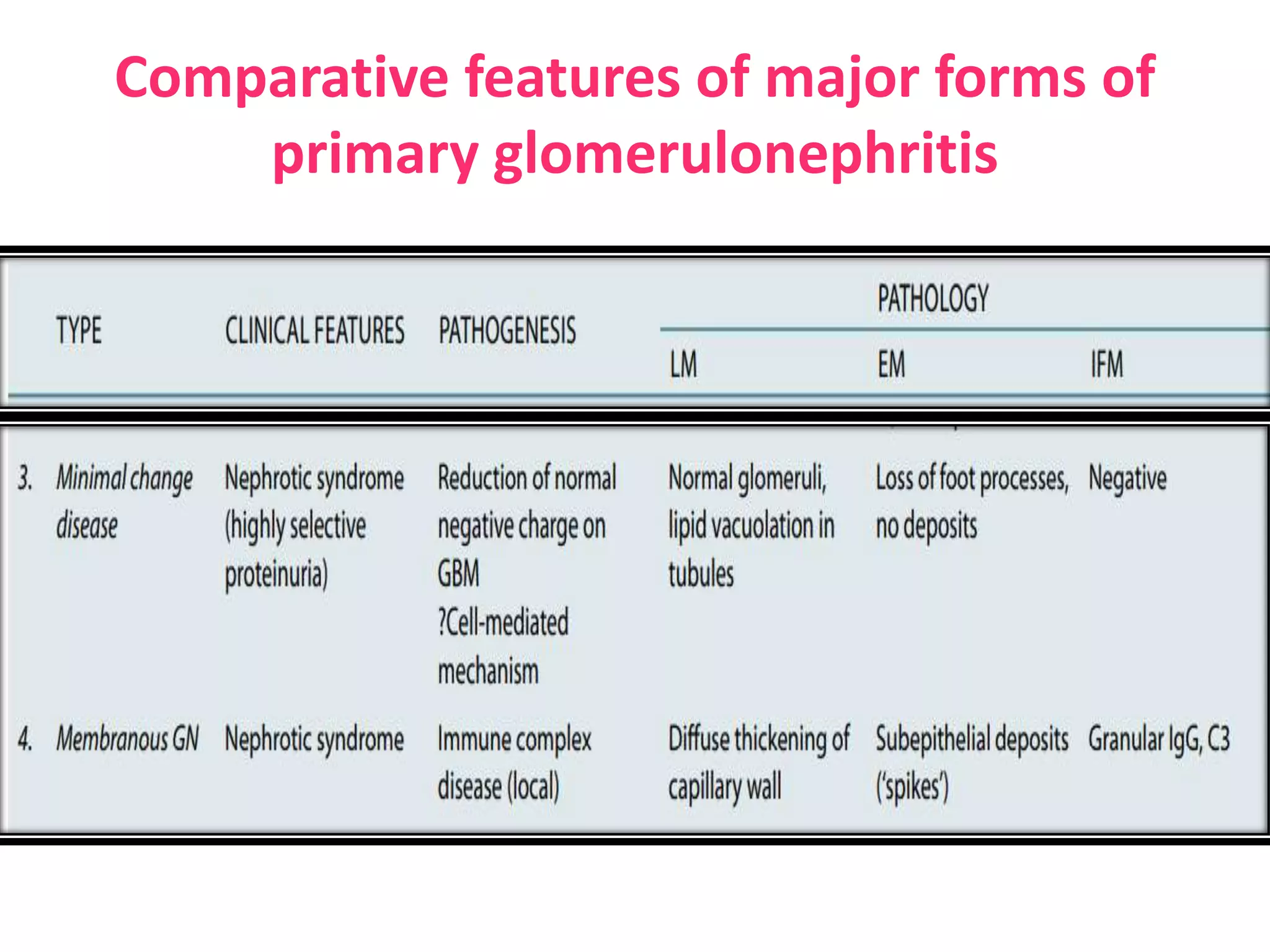 The KIDNEY: Comparative features of major forms of primary ...