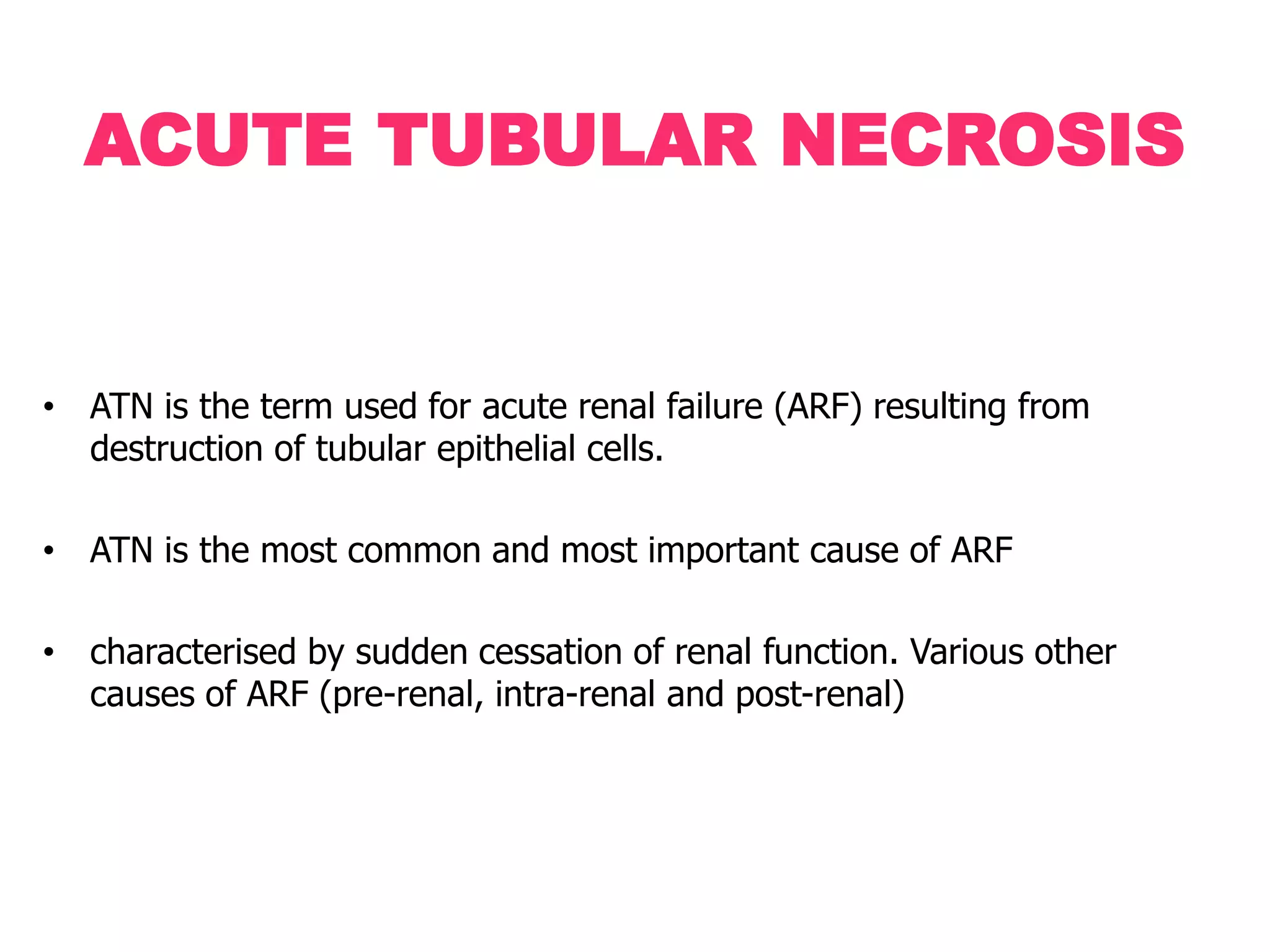 TUBULAR & TUBULOINTERSTITIAL DISEASES | PPTX