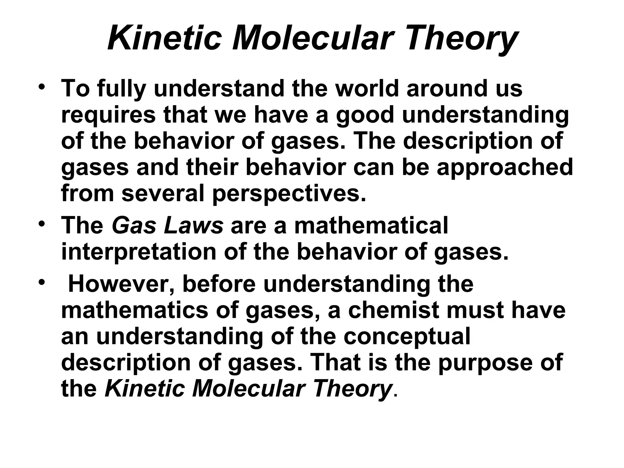The kinetic theory of gases | PPT