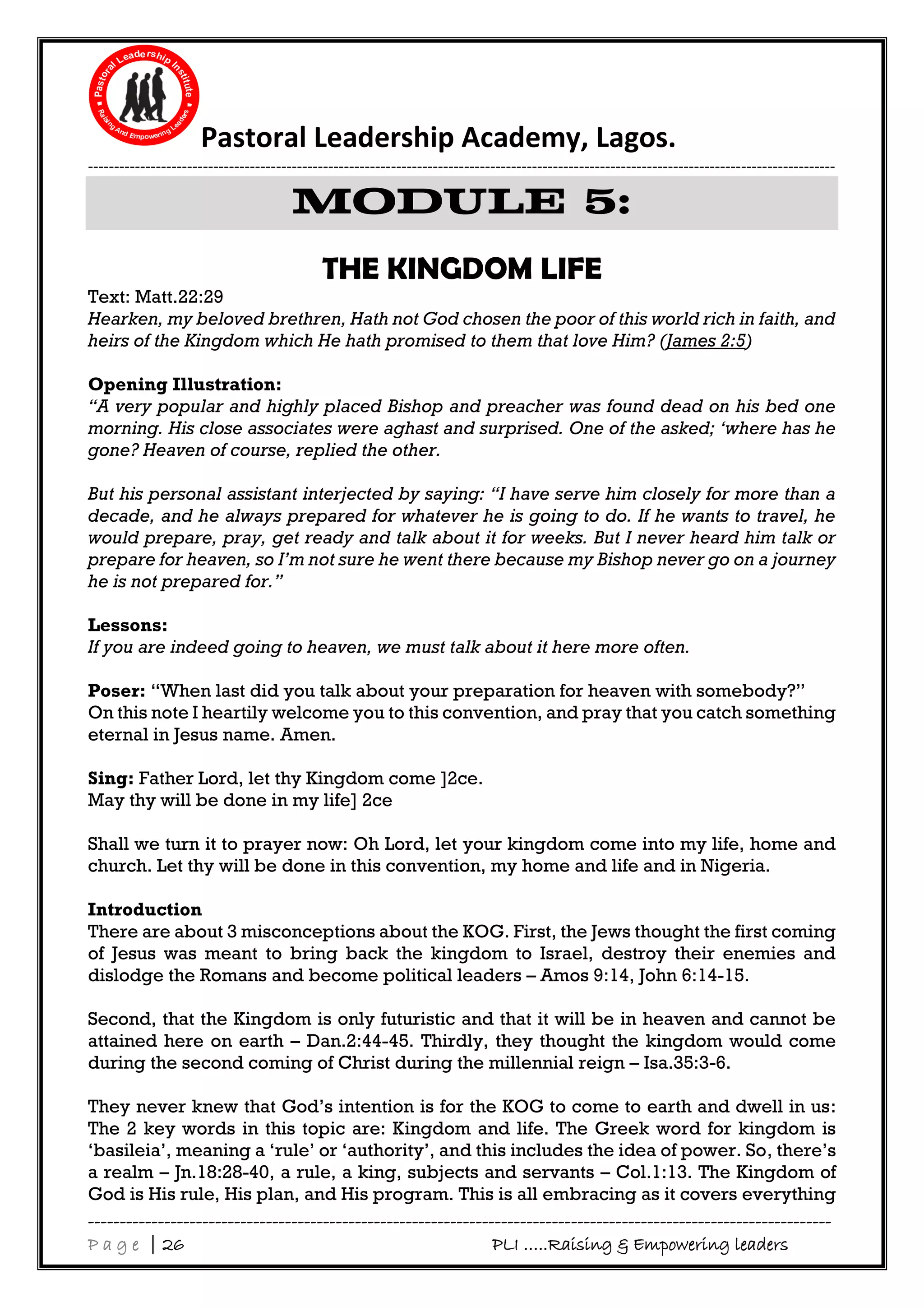 The Kingdom of God Modules | PDF
