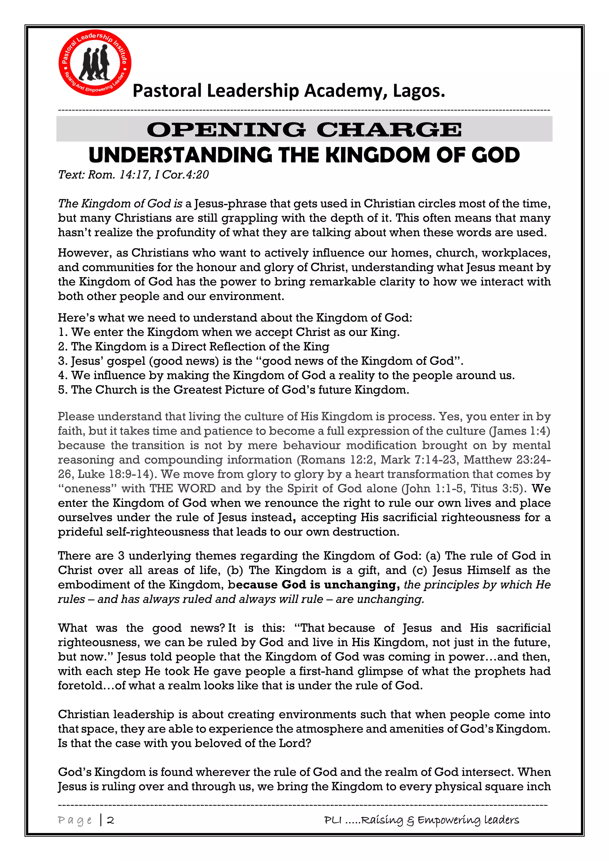 The Kingdom of God Modules | PDF