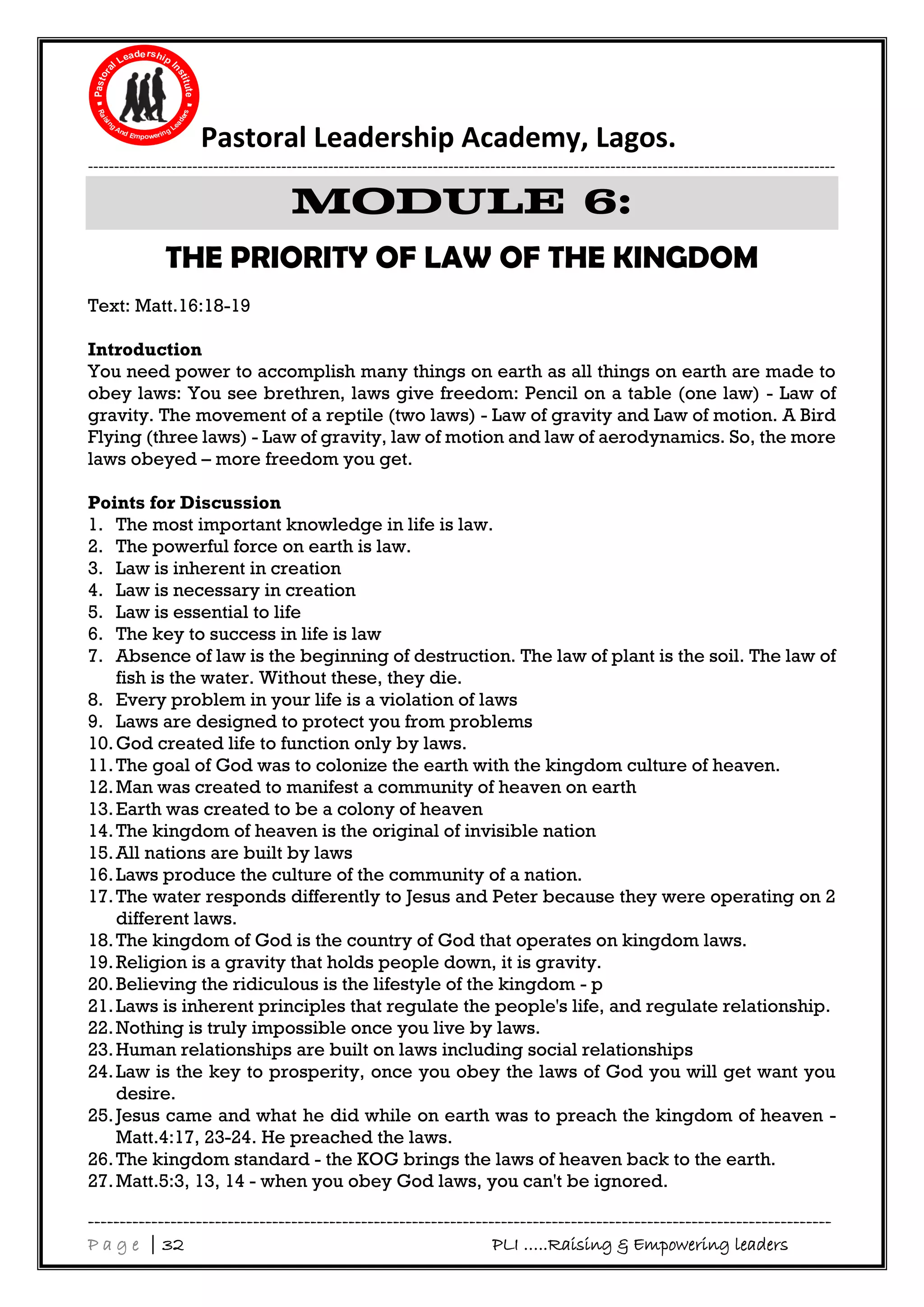 The Kingdom of God Modules | PDF