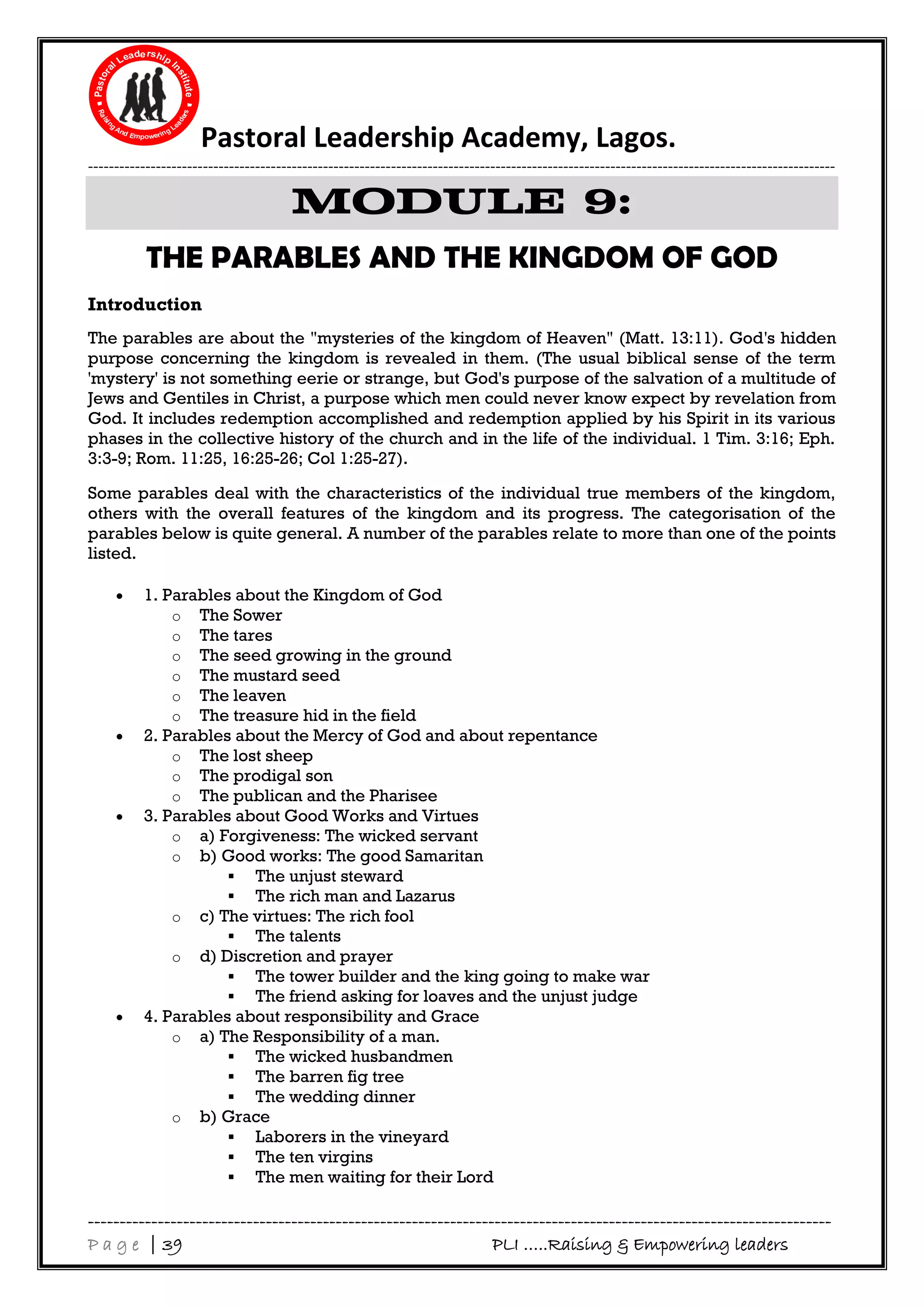 The Kingdom of God Modules | PDF