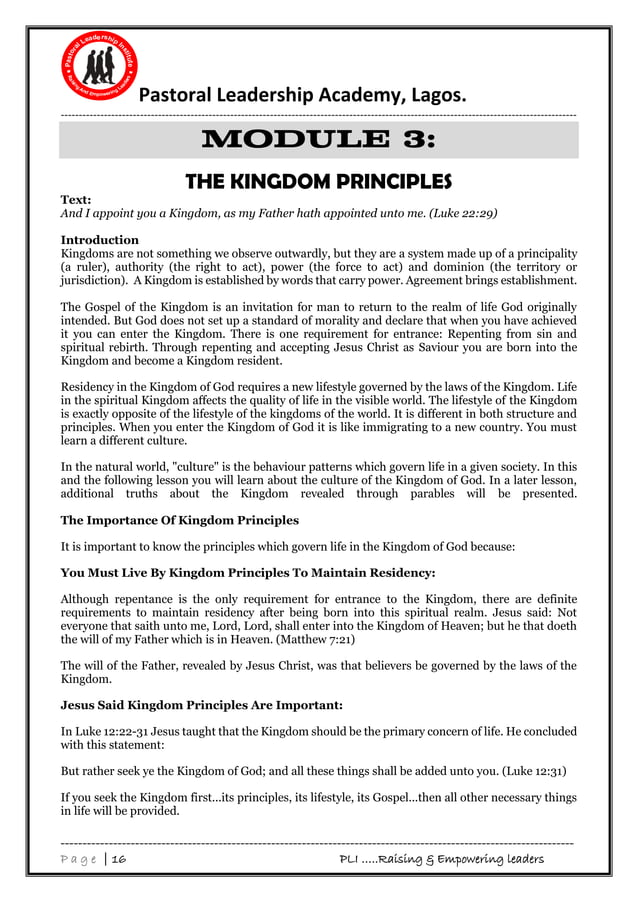 The Kingdom of God Modules | PDF
