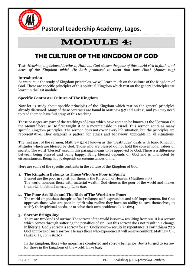 The Kingdom of God Modules | PDF