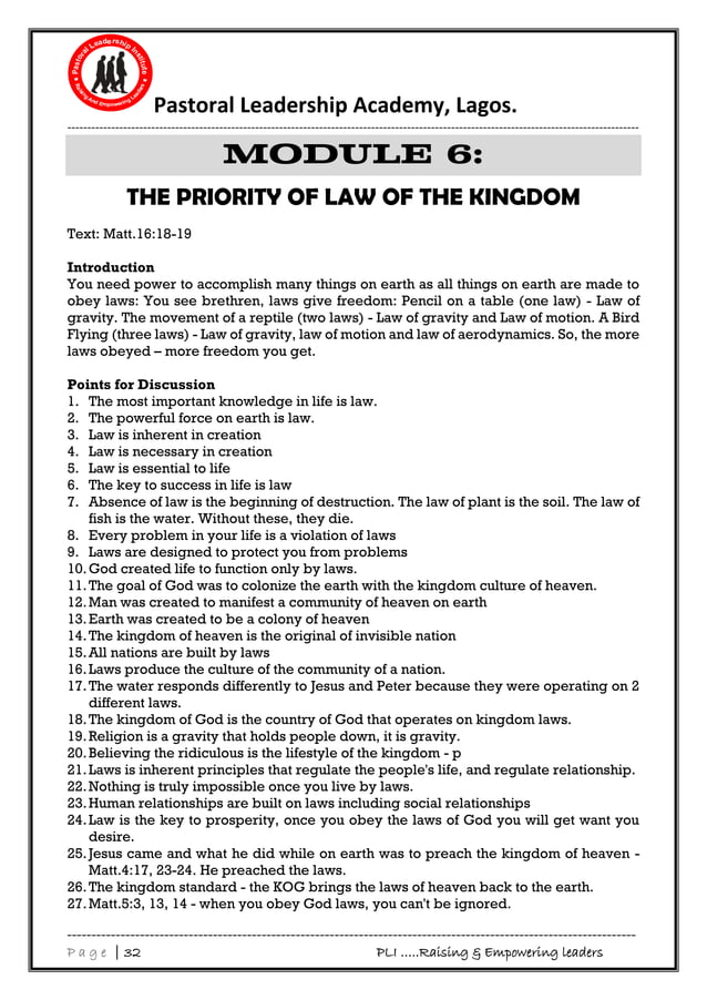 The Kingdom of God Modules | PDF