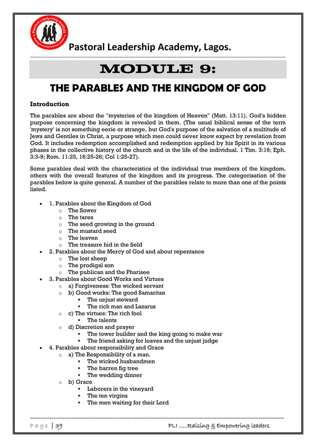 The Kingdom of God Modules | PDF