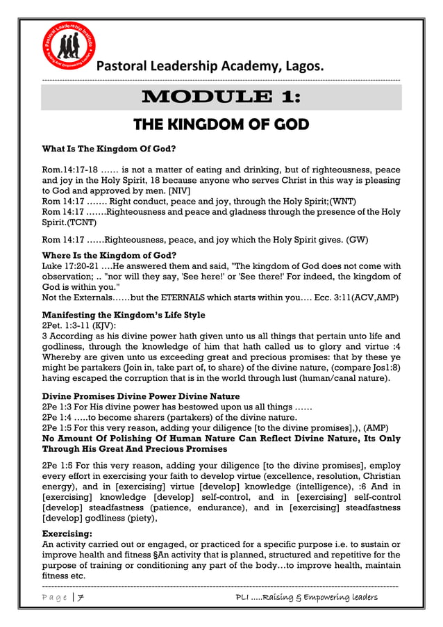 The Kingdom of God Modules | PDF