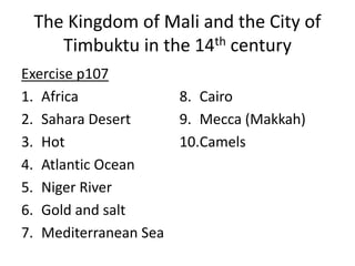 Gr7 History The kingdom of mali share | PPTX