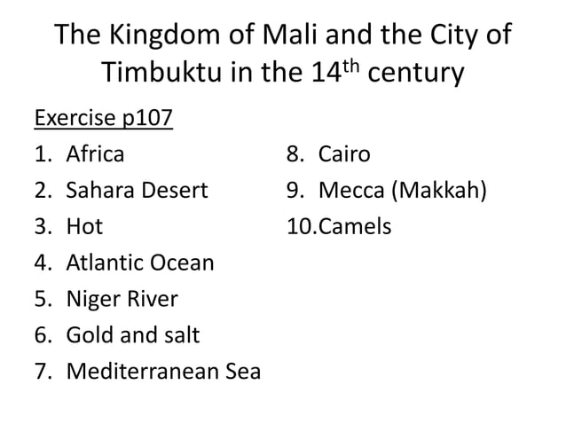 Gr7 History The kingdom of mali share | PPTX | Africa Travel | Travel ...