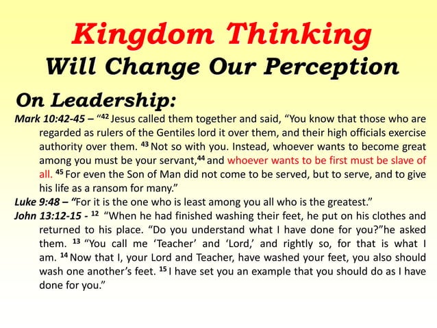 The Kingdom Thinking | PPT | Christianity | Religion & Spirituality