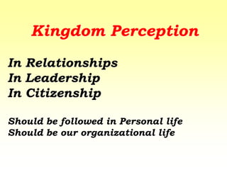 The Kingdom Thinking | PPT
