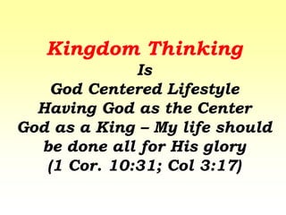 The Kingdom Thinking | PPT