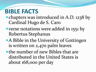 Amazing Bible Facts and Statistics | PPTX