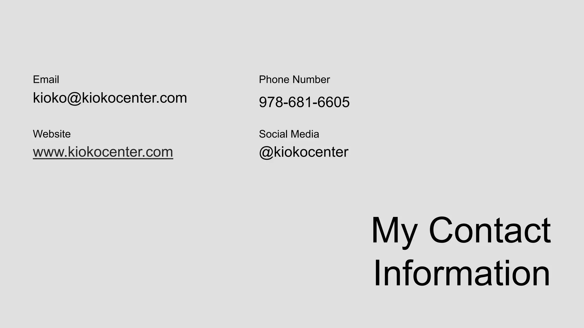 The Kioko Center | PPT