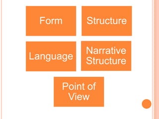 Form, Structure and Language in chapter 1 of The Kite Runner | PPTX
