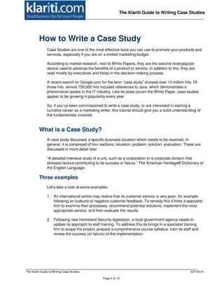 The Klariti Guide to Writing Case Studies | PDF