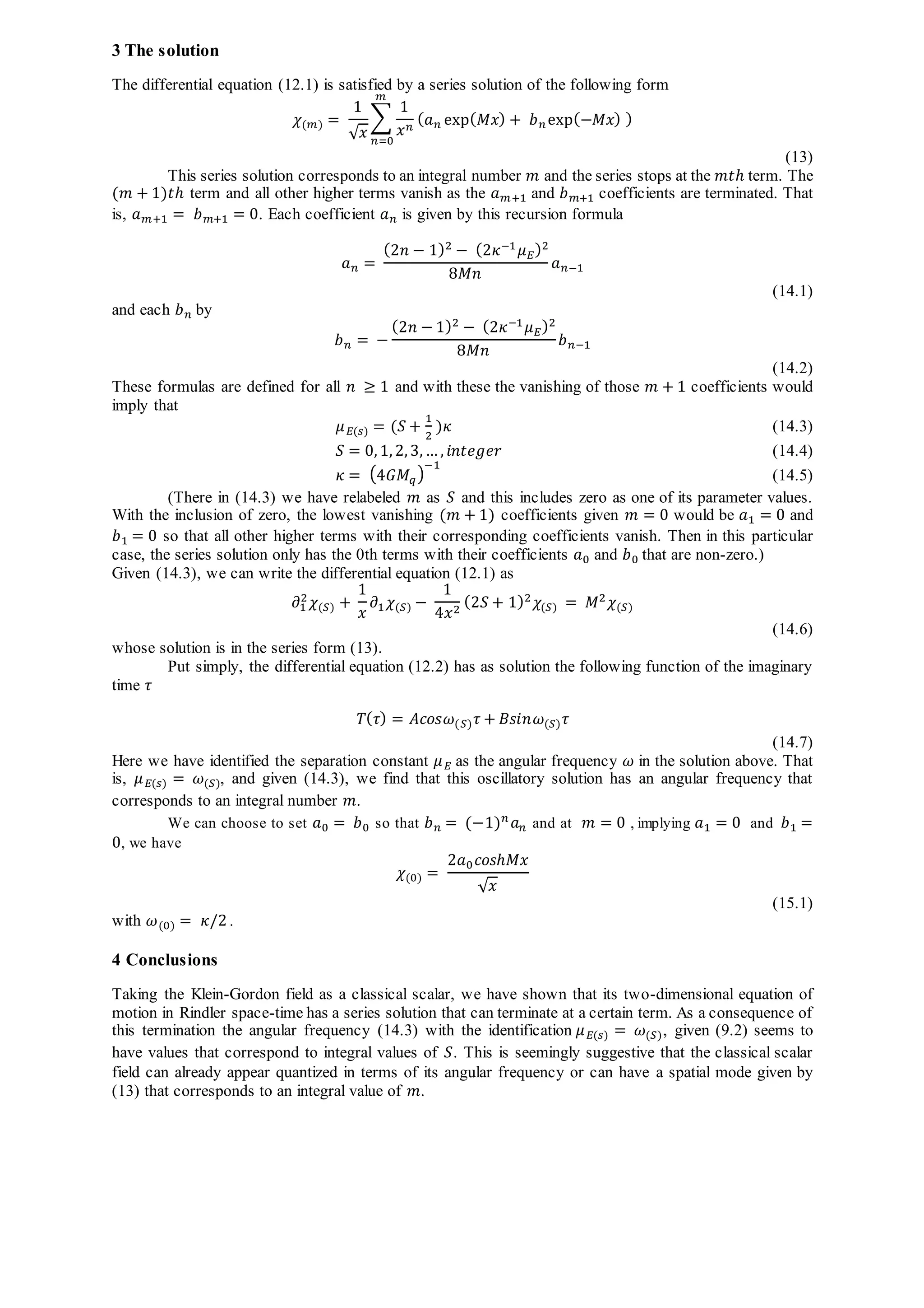 The klein gordon field in two-dimensional rindler space-time - smcprt | PDF