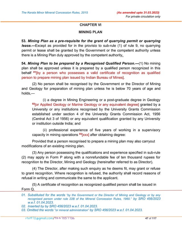 The KMMC Rules, 2015 (updated up to 31.03.2023)- uploaded by James ...