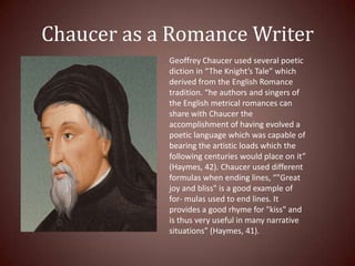 The knight’s Tale, A Romance by Geoffrey Chaucer | PPTX