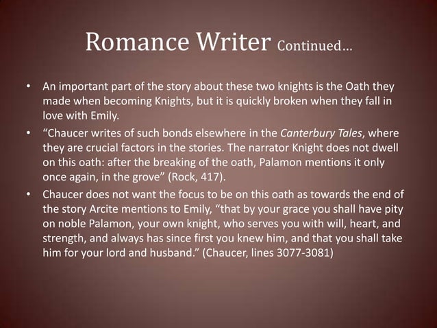 The knight’s Tale, A Romance by Geoffrey Chaucer | PPTX