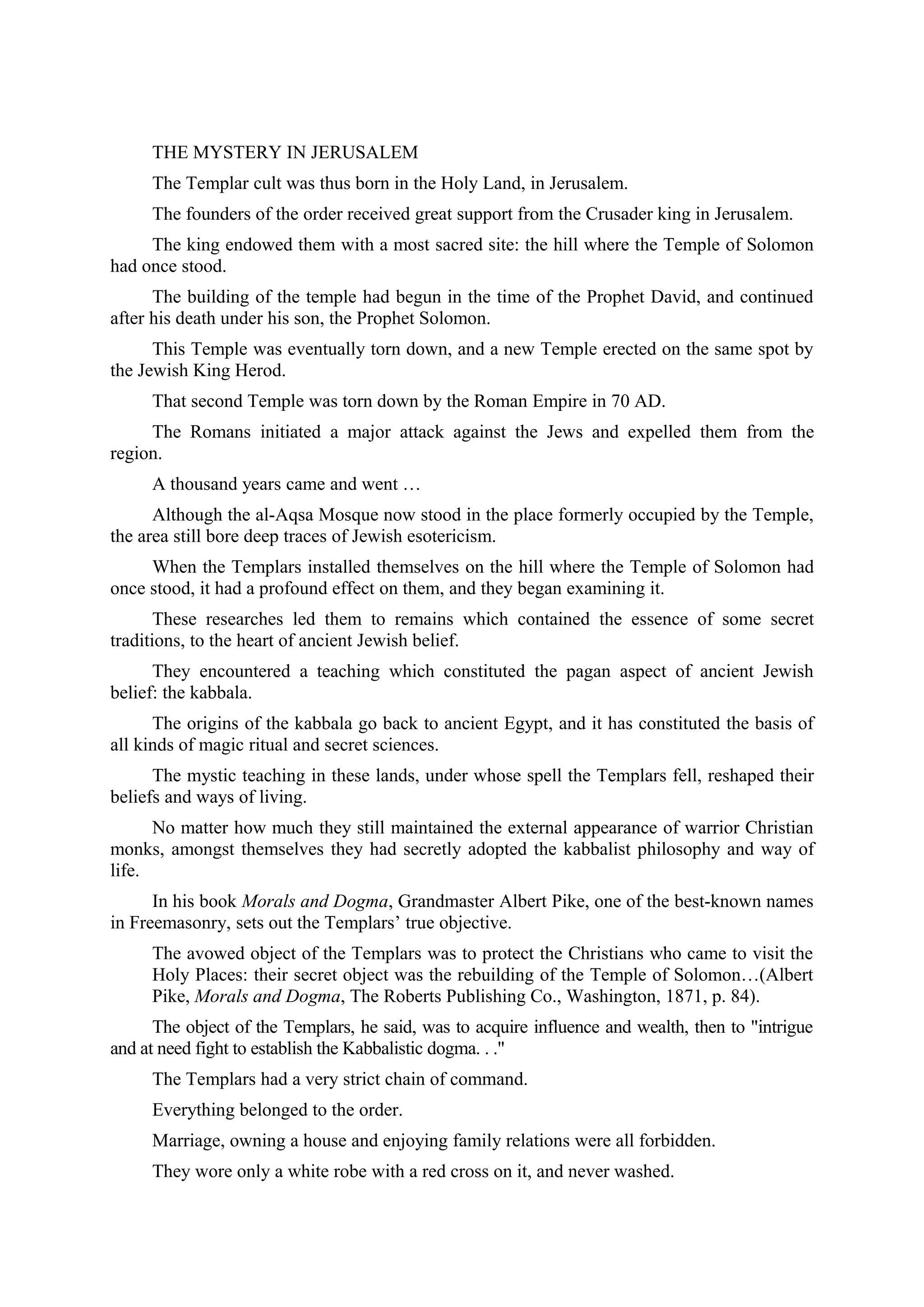 The knights templars and freemasonry. english | DOC