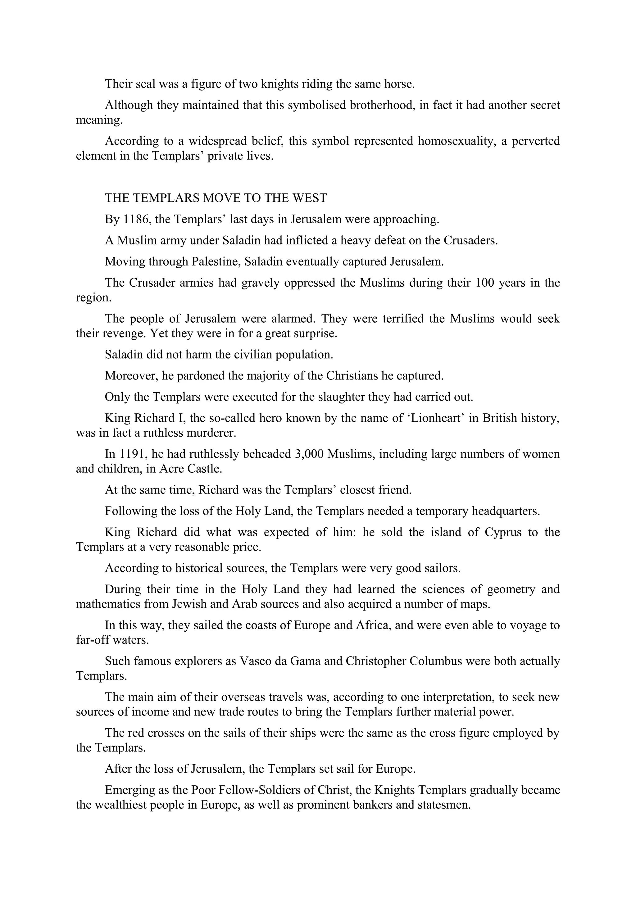 The knights templars and freemasonry. english | DOC