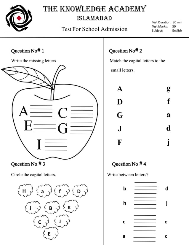 Test for nursery class Addmission.pdf