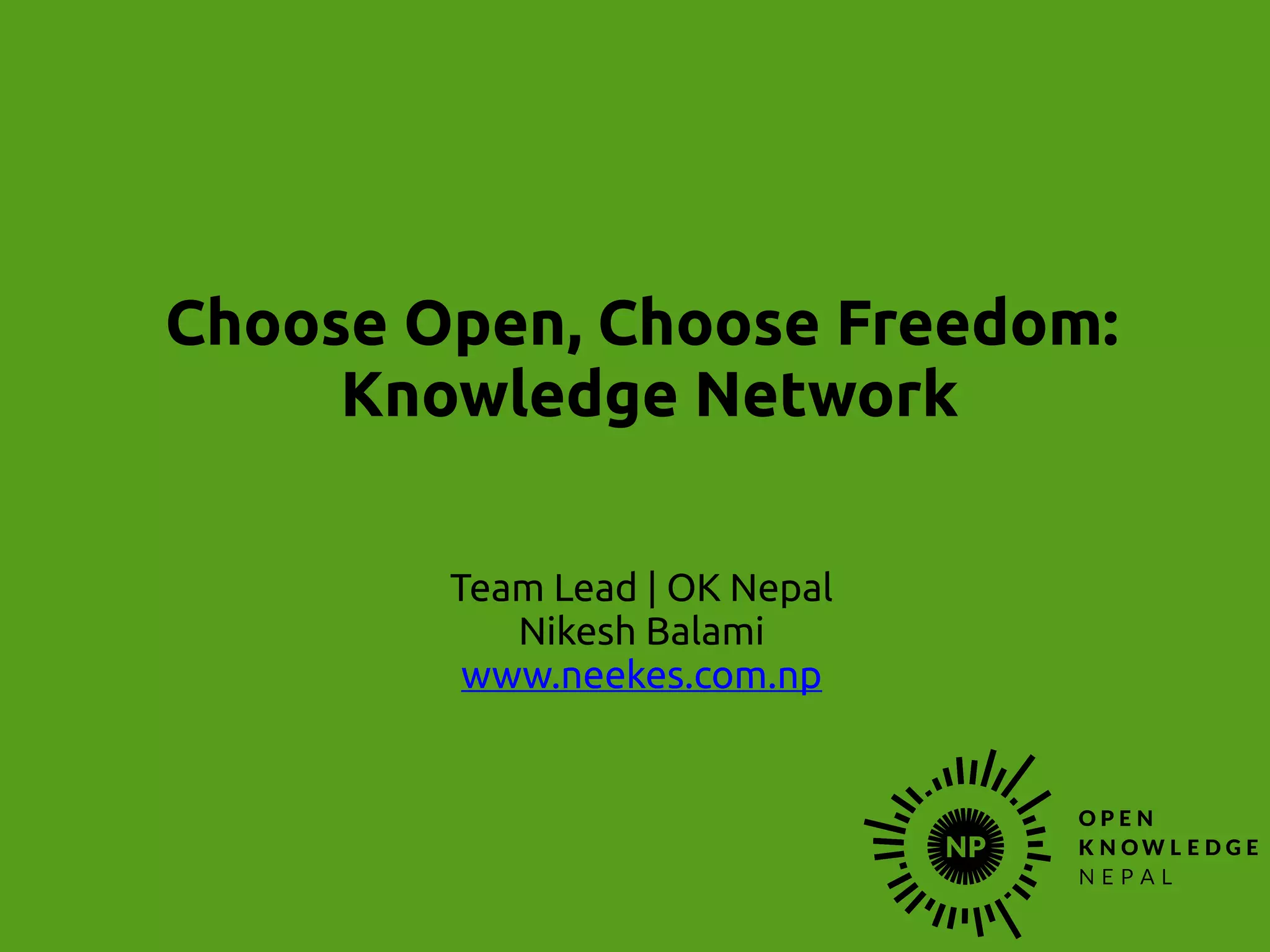 Open Knowledge Network Promotes Open Data | PPT
