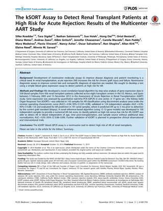 The kSORT assay to detect renal transplant patients at risk for acute ...
