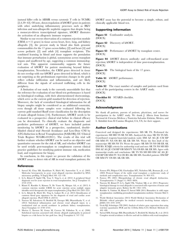 The kSORT assay to detect renal transplant patients at risk for acute ...